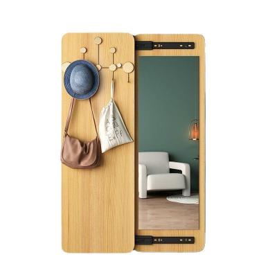 China Modern Home Decorative Full Body Wall Mirror with Coat Rack and Hidden Sliding Design for sale