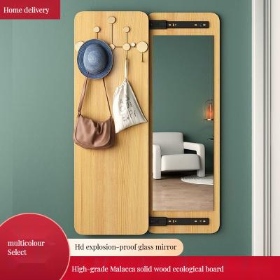 China Modern Home Decorative Full Body Wall Mirror with Coat Rack and Hidden Sliding Design for sale