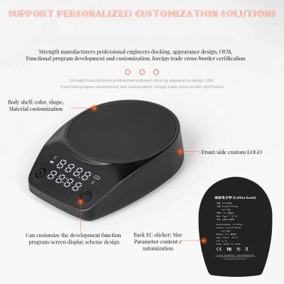 China Schuimmelk ABS Shell Espresso Modes Type-C Charging Digital Kitchen Palm Coffee Scale met Timer Te koop