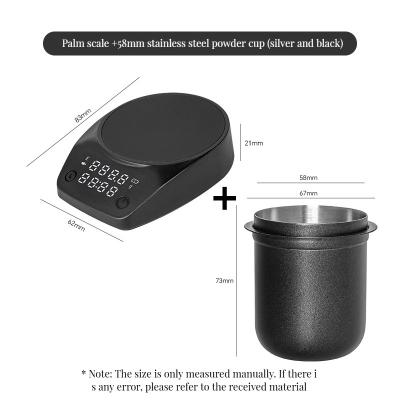 China Schuimmelk ABS Shell Espresso Modes Type-C Charging Digital Kitchen Palm Coffee Scale met Timer Te koop