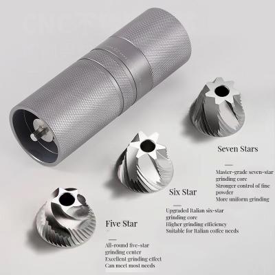 China Roestvrij staal houten handvat handleiding Espresso grinder C2 in moderne draagbare set zwart Te koop