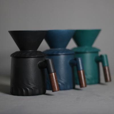 China Simple Design Modern Vintage Coffee Maker Set in Matte Black for Safe Pour Over Brewing for sale