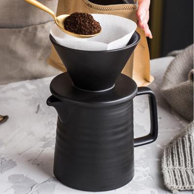 Cina 500ml Capacità Matte Black Ceramic Coffee Dripper Set per il design moderno e il logo in vendita