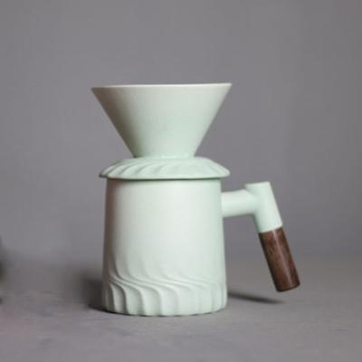 China Modern Design Matte Zwarte Keramische Koffifilter Drupper Set voor Home Restaurant Hotel Te koop