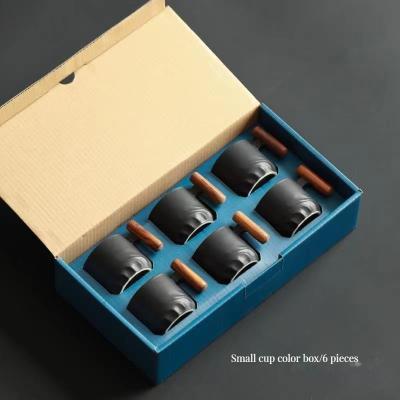 Cina Country Design Tazza in ceramica da 50 ml con presa in legno e cucchiaio per viaggi all'aria aperta duraturi in vendita