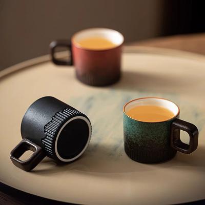 Cina Country Design Tazza in ceramica da 50 ml con presa in legno e cucchiaio per viaggi all'aria aperta duraturi in vendita