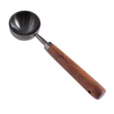 China Cucharas de café de acero inoxidable de 15 ml y 30 ml con mango de nuez larga en venta