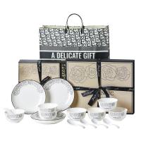 China Dinnerware Sets Exquisite Smooth Stoneware Tableware with Customized Bowls and Plates for sale