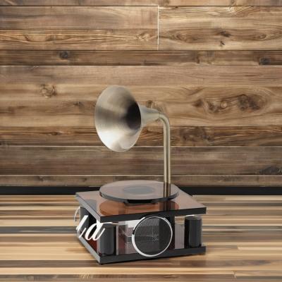 China Abstract Pattern Luxury Ash Crystal Record Player Ornament for Indoor Decor Sculpture for sale