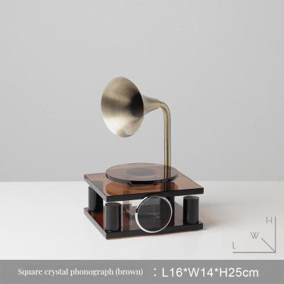 China Abstract Pattern Art Deco Hand Engraved Record Player for Home and Hotel Decoration for sale