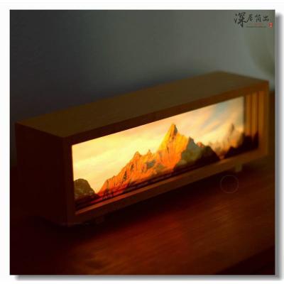 China Oorspronkelijke moderne Snow Mountain Desktop Lamp met oplaadbaar nachtlicht en canvas basis Te koop