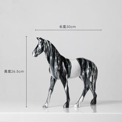 China Nordic Luxury Horse Ornaments Colorful Lighting Sculpture Design for Home Decoration for sale
