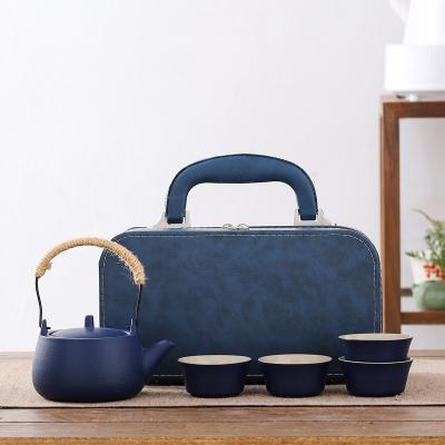 China 200ml Ceramic Porcelain Coffee Cup Portable Tea Tray Set for Japanese Outdoor Travel for sale