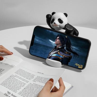 China Adjustable Cute Panda Bamboo Resin Stand Functional and Adorable for Other Home Decor for sale