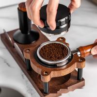 China Foam Milk Function Elegant Solid Wood Coffee and Tea Tool Stand with Tamping Station for sale