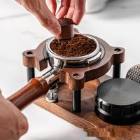 China Foam Milk Function Elegant Solid Wood Coffee and Tea Tool Stand with Tamping Station for sale