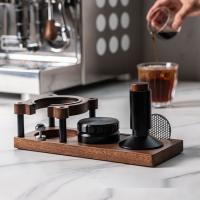 China Foam Milk Function Elegant Solid Wood Coffee and Tea Tool Stand with Tamping Station for sale