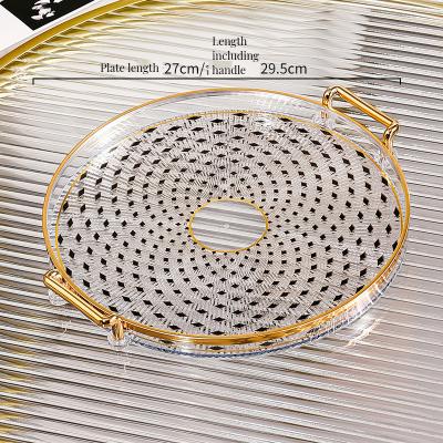 Cina Tavolo di plastica circolare monouso ecologico per la casa e l'hotel con modello di intarsio in oro in vendita