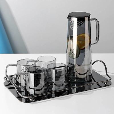 中国 1.5L ガラス飲料セット ノルディック様式 氷茶 レモネード飲料缶 蓋とハンドル 販売のため