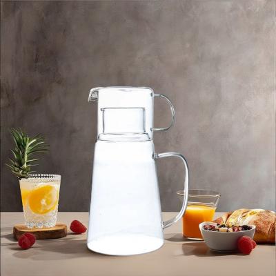 China High Temperature Resistant Drinking Pitcher Set Modern Glass Jug with Cup for sale