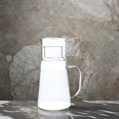 China High Temperature Resistant Drinking Pitcher Set Modern Glass Jug with Cup for sale