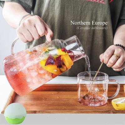 China High Temperature Resistant Drinking Pitcher Set Modern Glass Jug with Cup for sale