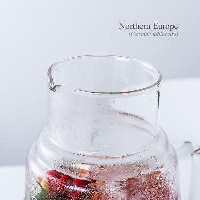 China High Temperature Resistant Drinking Pitcher Set Modern Glass Jug with Cup for sale