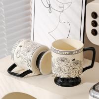 China Customized Logo Acceptable Ceramic Coffee Cup and Spoon Set for Tea Breaks for sale