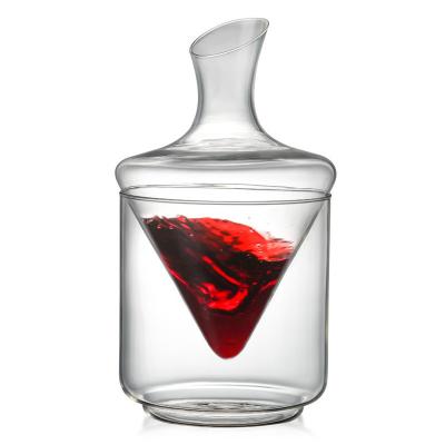 China Decanter Bottle Clear High Borosilicate Glass 1000ml with Elegant and Modern Design for sale