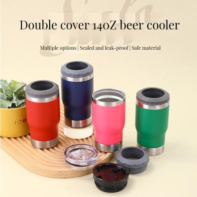 Cina OEM Logo Tazza da viaggio in acciaio inossidabile 14 oz Blu Tumbler 40 oz con maniglia e coperchio di paglia in vendita