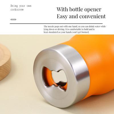 Cina OEM Logo Tazza da viaggio in acciaio inossidabile 14 oz Blu Tumbler 40 oz con maniglia e coperchio di paglia in vendita