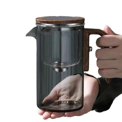 Logotipo no personalizable Disfrute de agua potable con tetera de vidrio de diseño e infusor de vidrio
