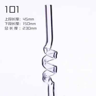 China Bar Accessories Wave Design Bulk Reusable Borosilicate Glass Straws Transparent Colorful for sale