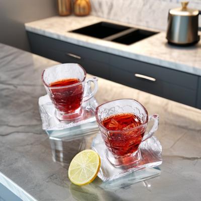Cina Tazza e piatto di caffè in vetro a calce in stile classico per il Ringraziamento in vendita
