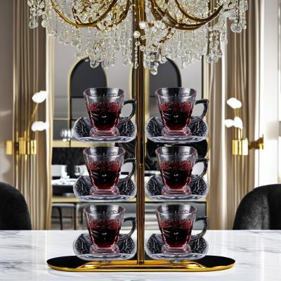 Cina Tazza e piatto di caffè in vetro a calce in stile classico per il Ringraziamento in vendita