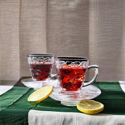 Cina Tazza e piatto di caffè in vetro a calce in stile classico per il Ringraziamento in vendita