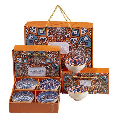 China Bohemian Style Ceramic Bowls and Spoons Set Sustainable Choice for Rice Lovers for sale