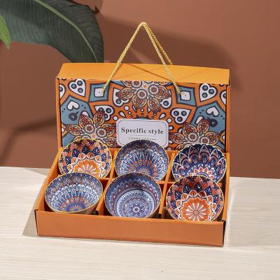 China Ceramic Dinner Plates and Bowls for Home Kitchen Stocked Round Bohemian Porcelain Plates for sale