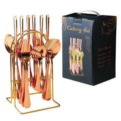 Cina Flatware imposta posate in oro in acciaio inossidabile per feste di nozze sostenibili in vendita
