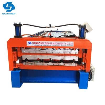 China 840/910 Double Layer Trapezoidal Roof Sheet Roll Forming Machine with Low Price for sale