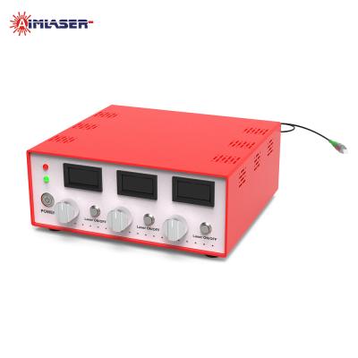 China RGB Fiber Coupled Laser Diode Module 450nm 520nm 638nm 20mW with Bluetooth Control and Corning Light Diffusing Fiber for sale