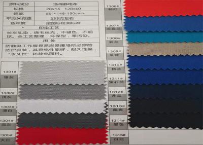 China T/C 80/20 Bar Yarn Card Anti Static Fabric With Stripe Carbon Fiber For Workwear Te koop