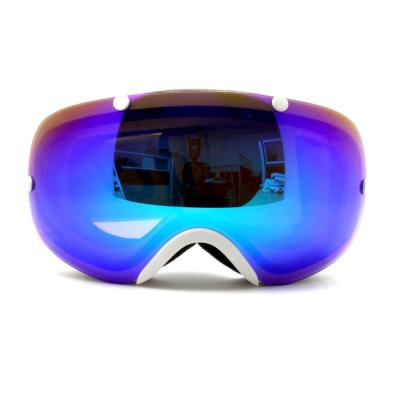 China Custom Frameless Adult Ski Goggles Anti Fog Snow Goggles in REVO Outer Lens for sale