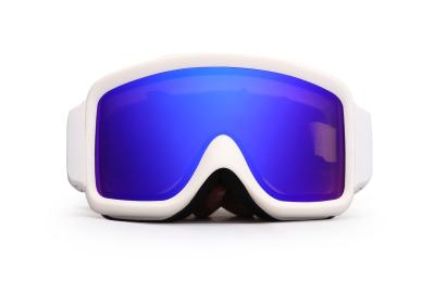 China Blue Anti Scratch Adult No Fog Snow Skiing Goggles with Extra Large Lens for sale