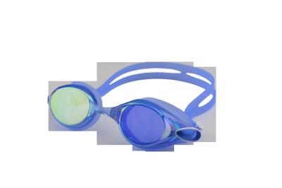 China Blue Mirror Sports Direct Silicone Swimming Goggles With Nose Cover for sale