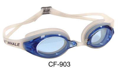 China Clear Blue Mens Swimming Goggles Competitive Swim Goggles Customized for sale