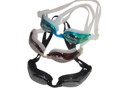 China UV Resistant Black Coffee Turq Silicone Swimming Goggles With Strap for sale