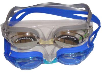 China Boys Laxtex Free Silicone Swimming Goggles UV Protection With PVC Box for sale