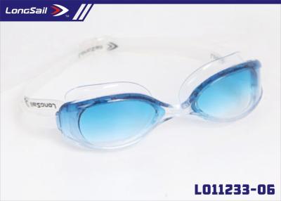China Professional Blue Tinted Silicone Swim Goggles For Adult With Environmentally Friendly Tpr Gasket for sale