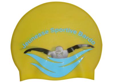 China Eco-friendly Custom Yellow Silicone Swimming Caps For Adults for sale